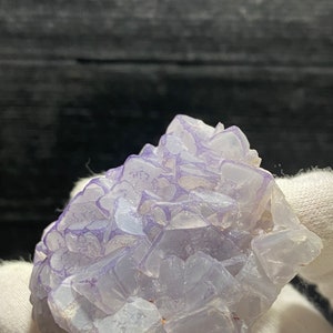 Purple QR Code Fluorite Crystal Clusters With Purple Edges on Matrix ...