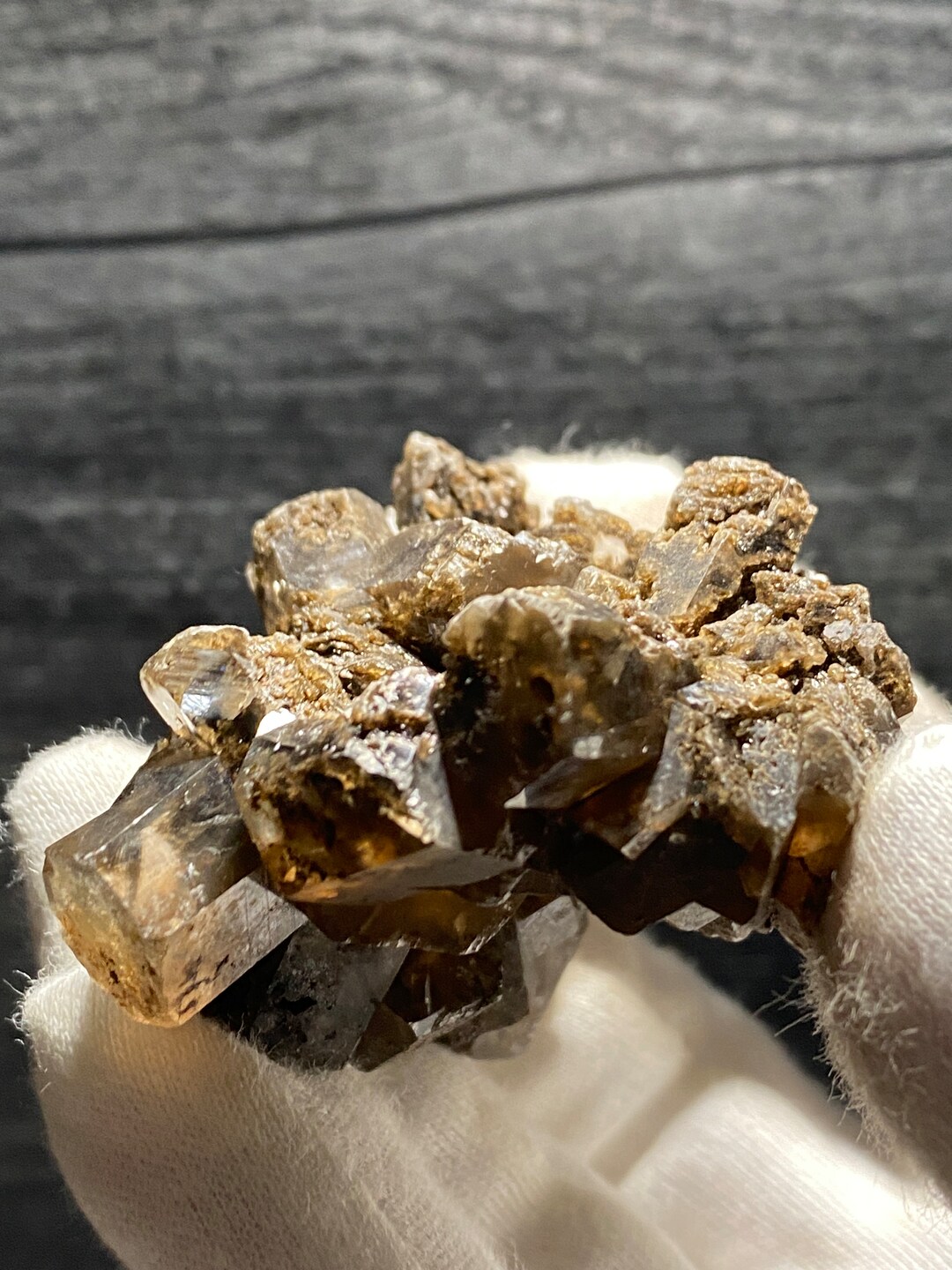 Rare Very Nice Columnar Hexagonal Calcite Shiny Crystal With Brown ...