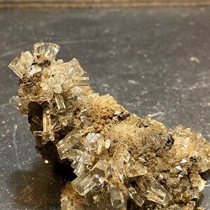 Columnar Calcite Crystal Clusters on Matrix | Hexagonal Clear Optical ...