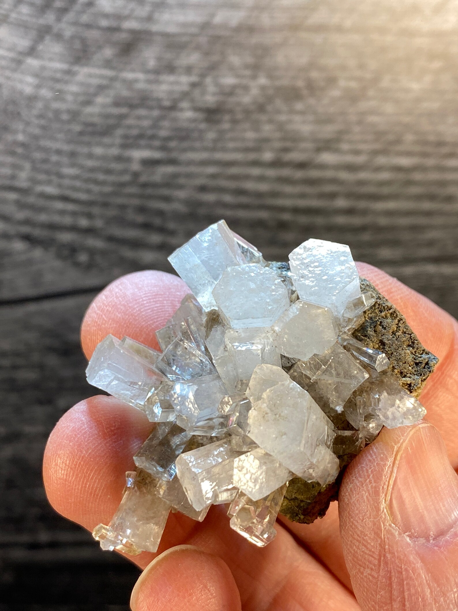Columnar Calcite Crystal Clusters on Matrix | Hexagonal Clear Calcite ...