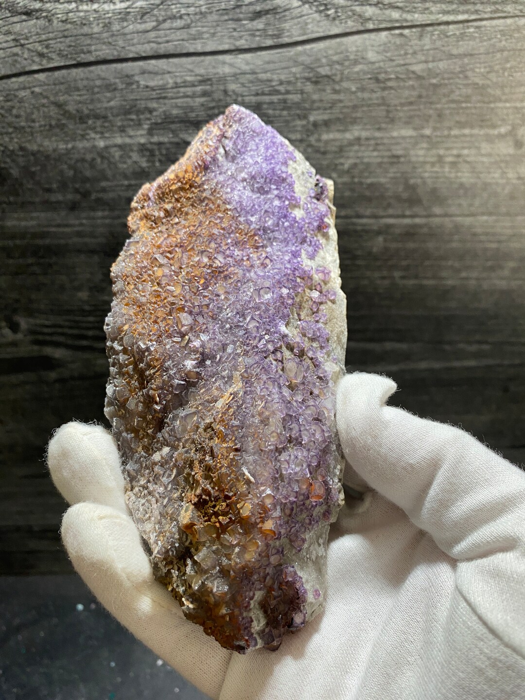 Purple QR Code Fluorite Crystal Clusters With Purple Edges on Matrix ...