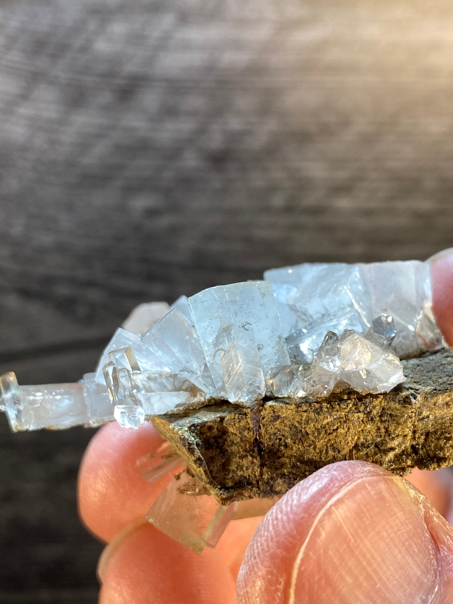 Columnar Calcite Crystal Clusters on Matrix | Hexagonal Clear Calcite ...