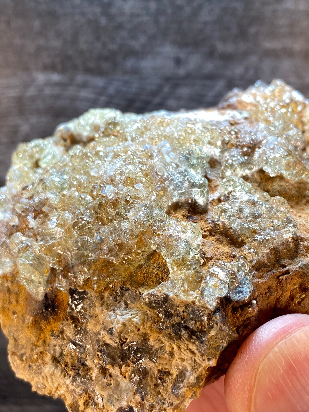 UV Fluorescent Hyalite Opal Crystal Clusters on Matrix Mineral Specimen ...