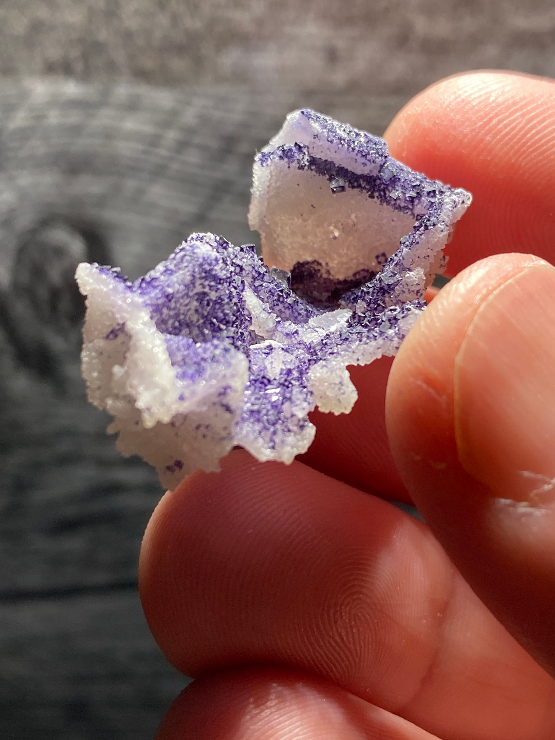 Pseudomorph Calcite With Purple Fluorite Crystal Cubes, Guizhou Mineral ...