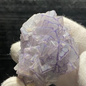 Purple QR Code Fluorite Crystal Clusters With Purple Edges on Matrix ...