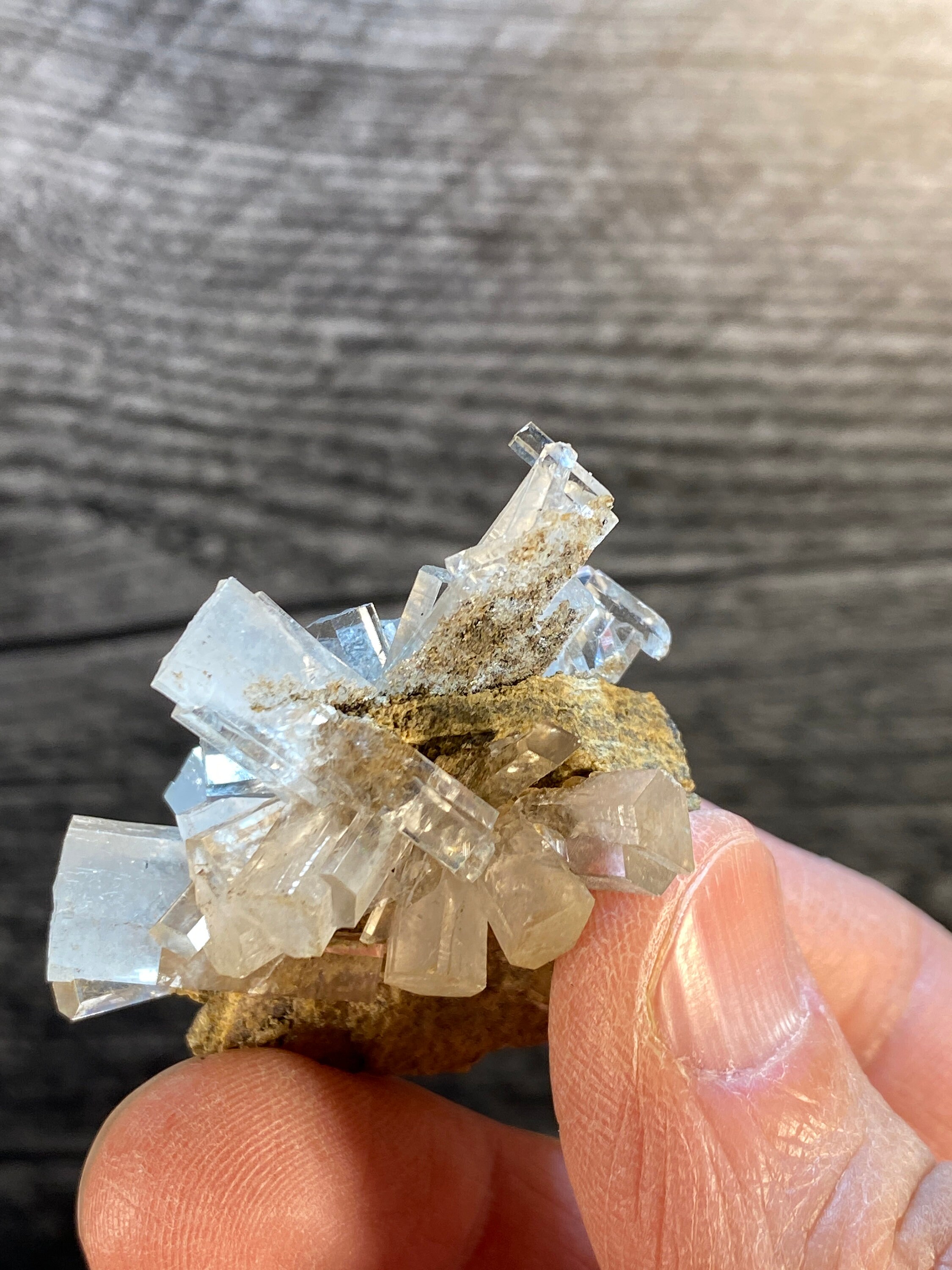 Columnar Calcite Crystal Clusters on Matrix | Hexagonal Clear Calcite ...