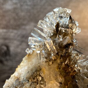Columnar Calcite Crystal Clusters on Matrix | Hexagonal Clear Optical ...