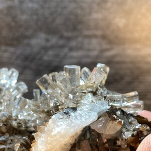 Columnar Calcite Crystal Clusters on Matrix | Hexagonal Clear Optical ...