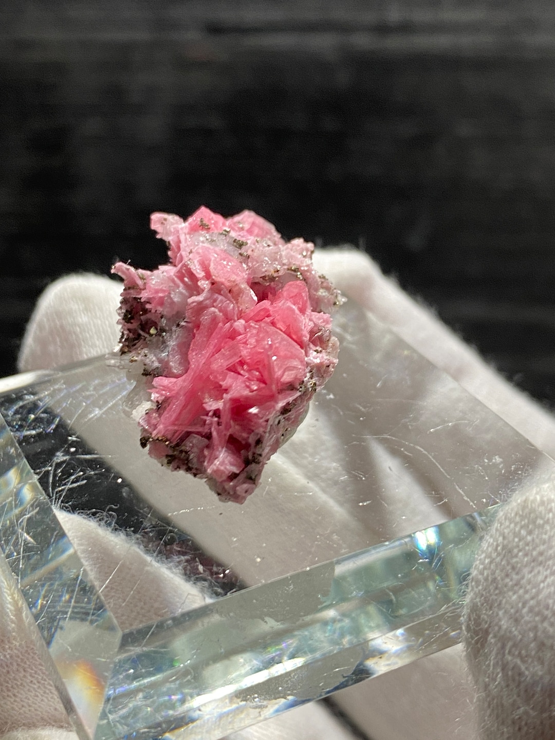 Thumbnail Pink Rhodonite Crystal Blade Clusters With Quartz Crystals ...
