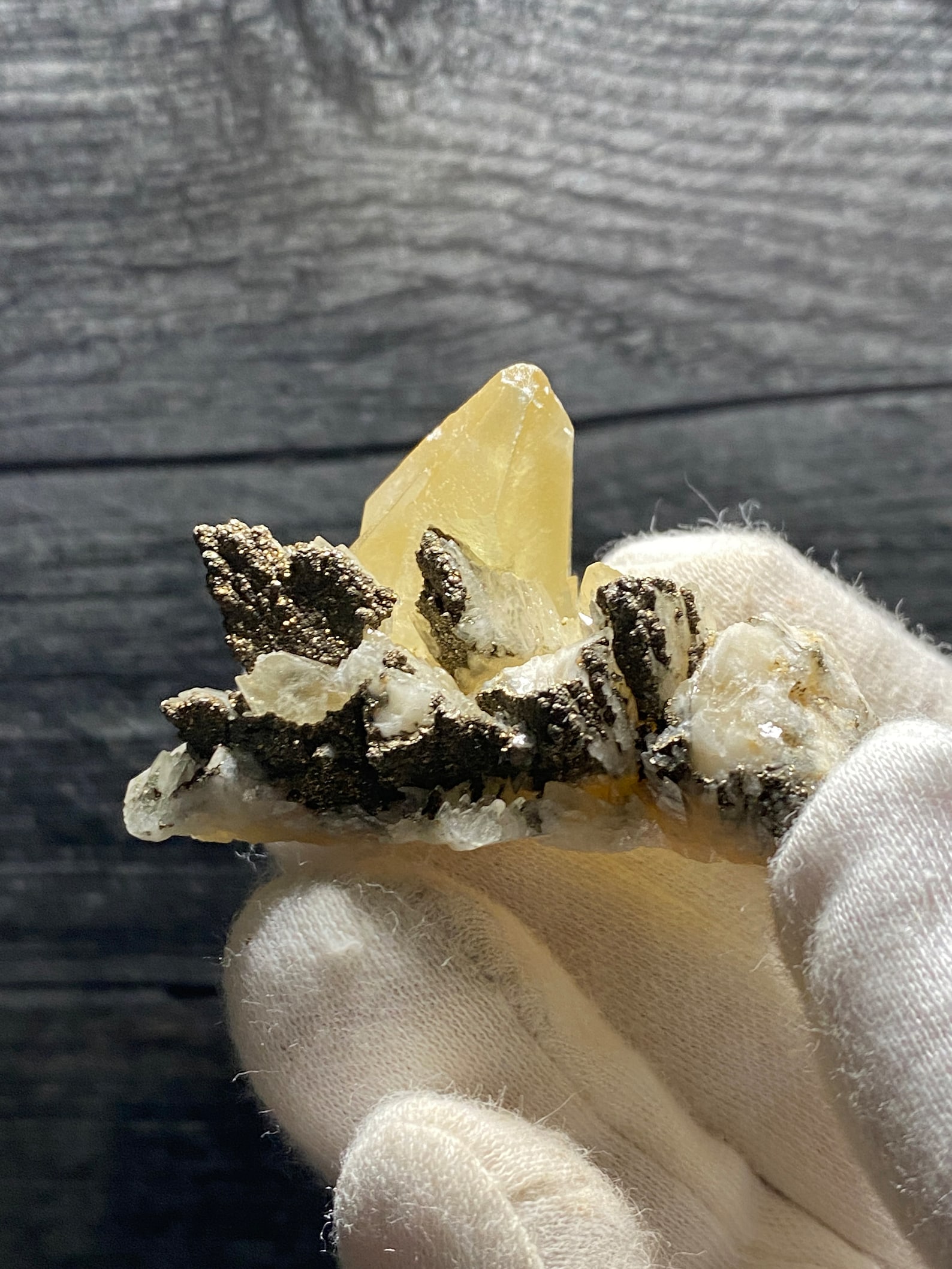 Dogtooth Calcite With Pyrite Cluster, Anhui China Mineral Specimen - Etsy