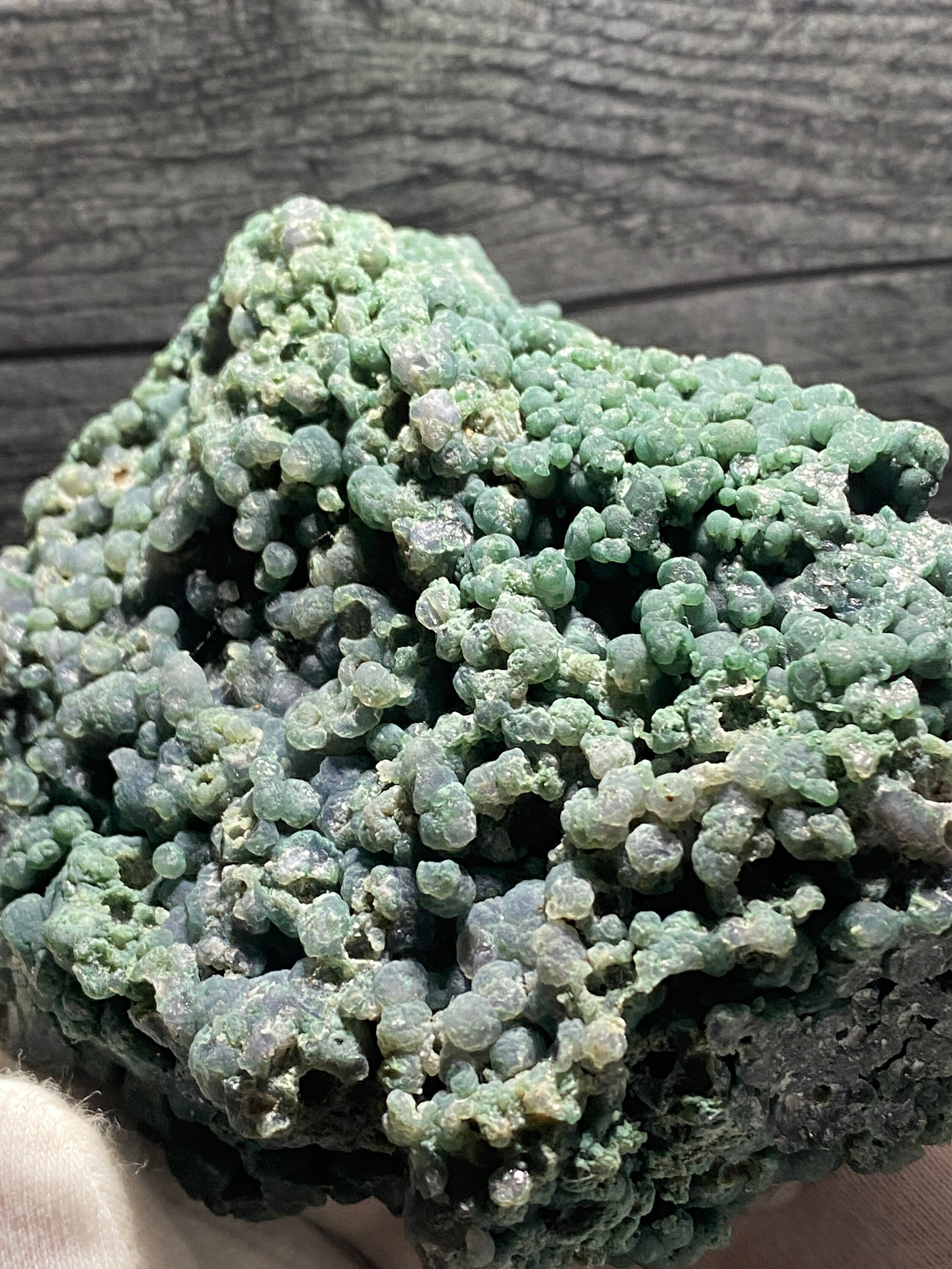 Green Botryoidal Grape Agate Crystal Cluster on Matrix - Etsy