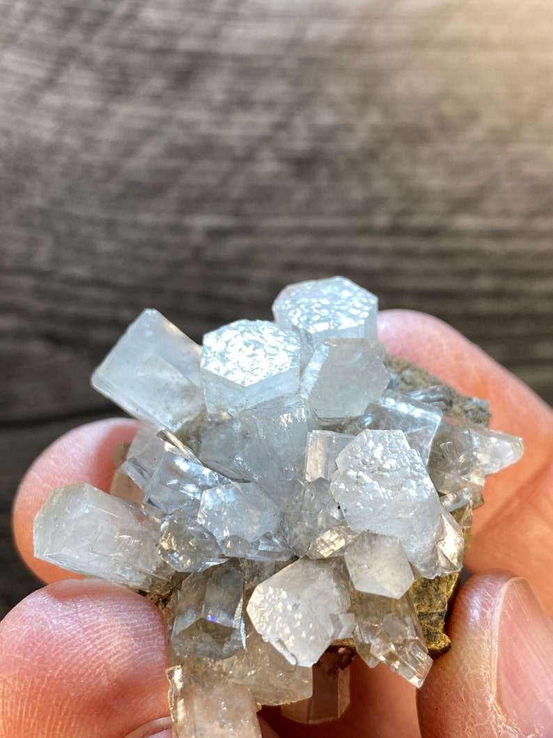 Columnar Calcite Crystal Clusters on Matrix | Hexagonal Clear Calcite ...
