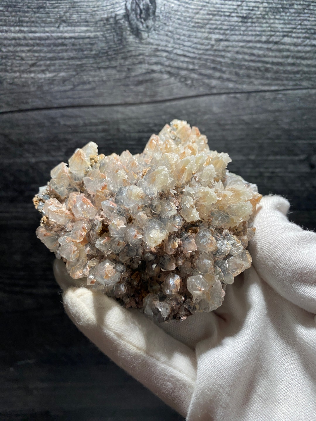 Anhui Quartz Micro Crystal Clusters With Feather Calcite Sprays on ...