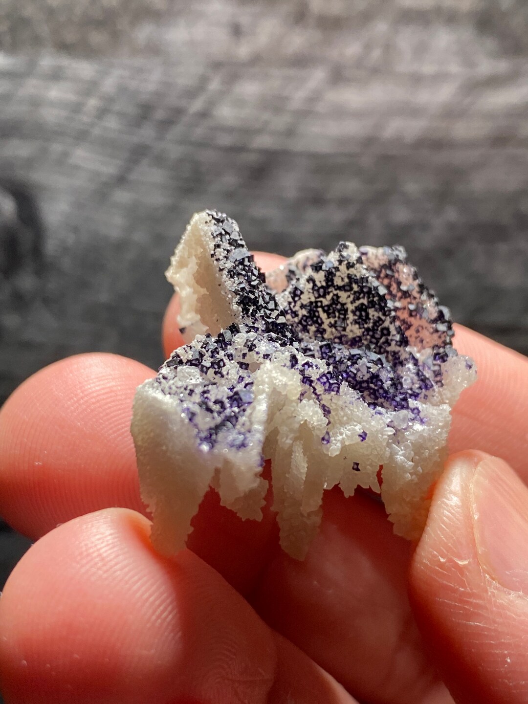 Pseudomorph Calcite Mineral Specimen With Micro Purple Fluorite - Etsy