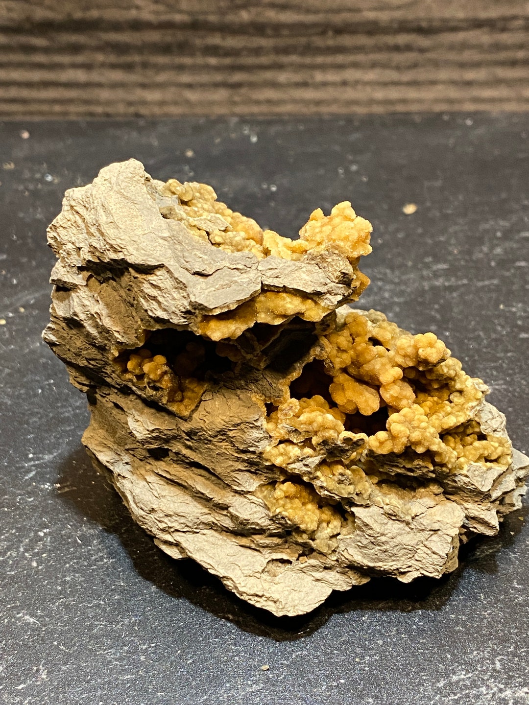Travertine Yellow Calcite Mineral Crystal Clusters on Matrix Mineral ...