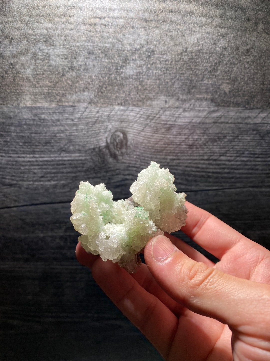 Selenite Crystal Cluster With Malachite Inclusions | Rare Mineral ...