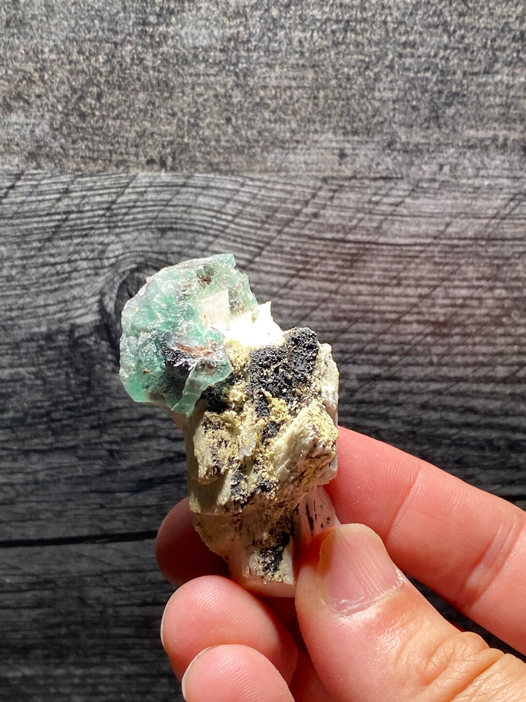 Green Phantom Fluorite Crystals on Feldspar Matrix From Erongo Namibia ...