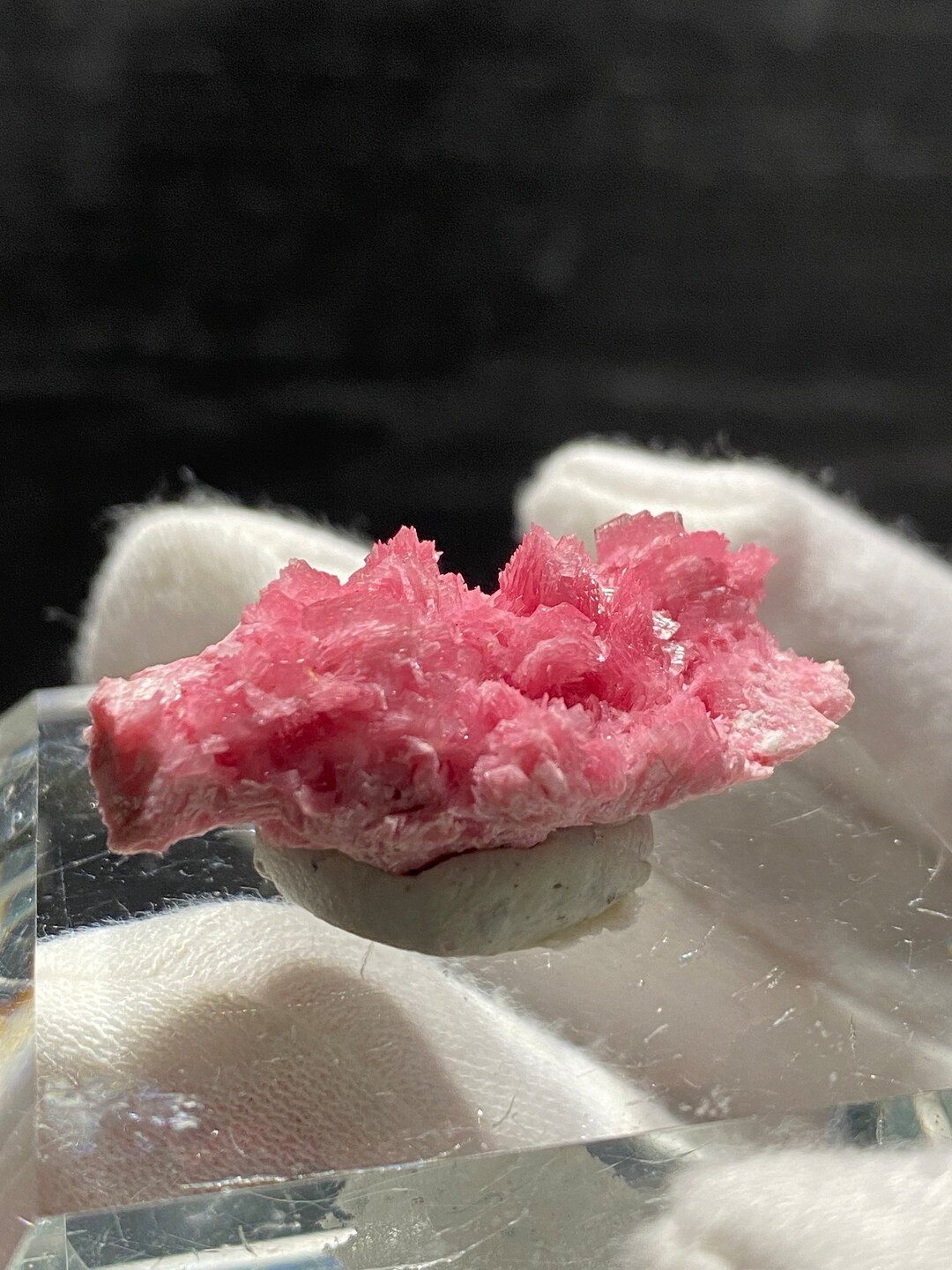 Thumbnail Pink Rhodonite Crystal Blade Clusters With Quartz Crystals ...