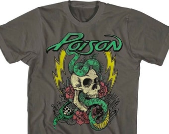 Poison Band Women's Crop T-shirt Old School Rock N Roll Cropped Tee ...