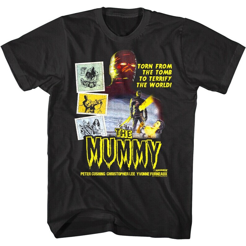 THE MUMMY T-shirt Hammer Productions Horror Movie Poster Graphic Tees ...