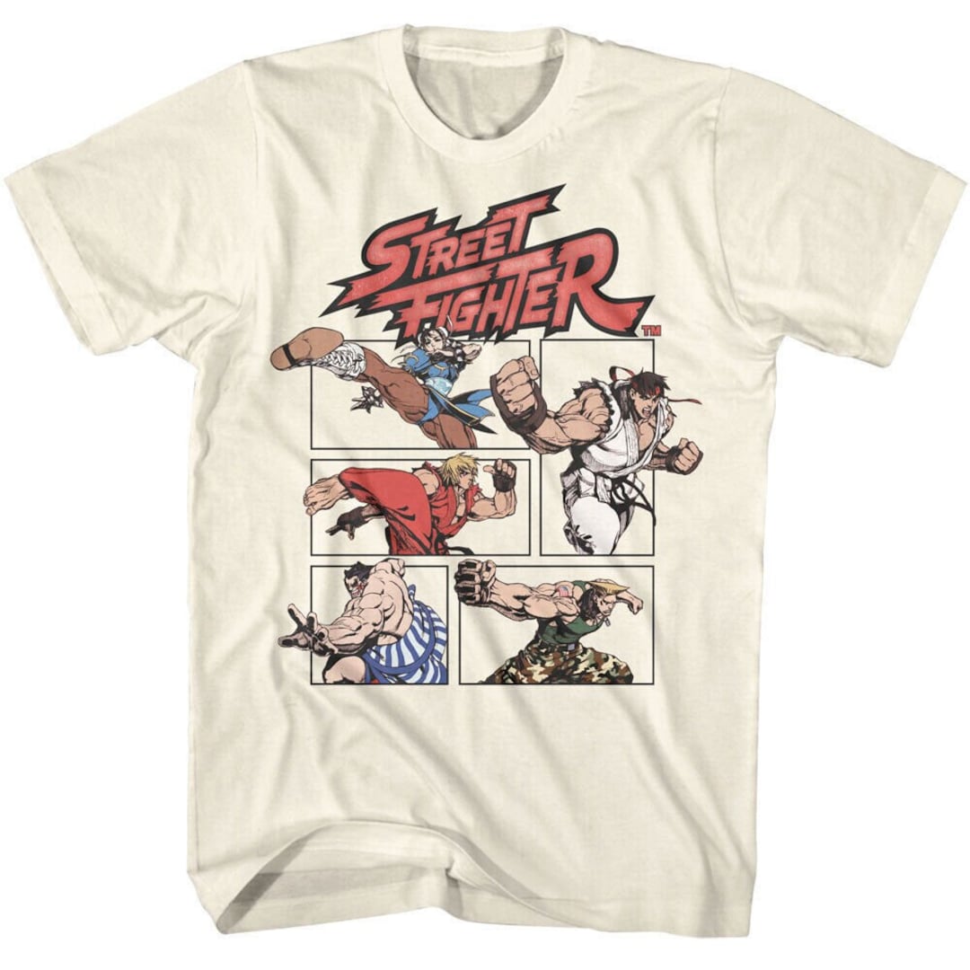 Street Fighter T-shirt Fighting Video Game Characters Ryu Chun-li Tee ...