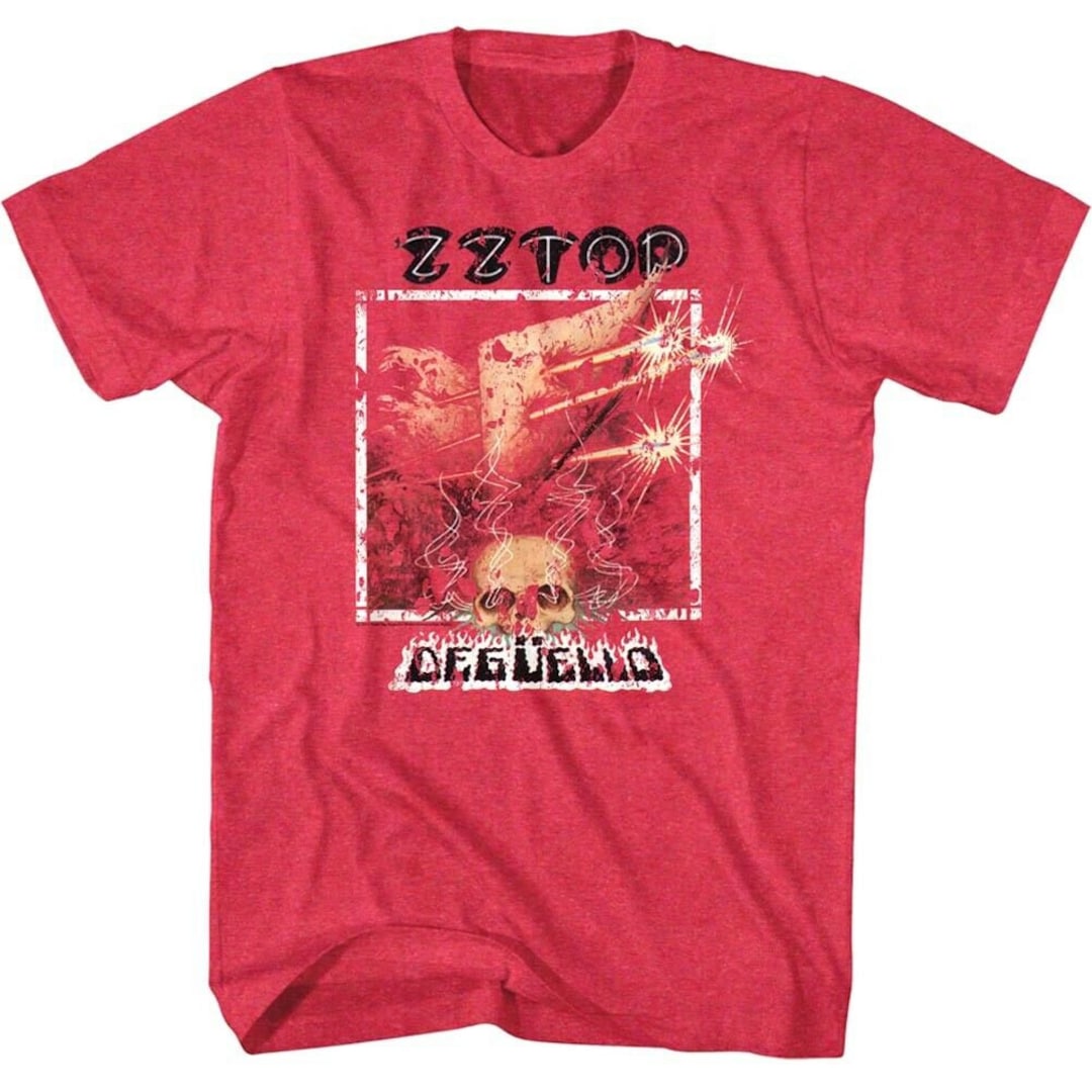 Zz Top Mens T Shirt Deguello Album Cover Red Graphic Tee 70s Rock Band Merch Vintage Music
