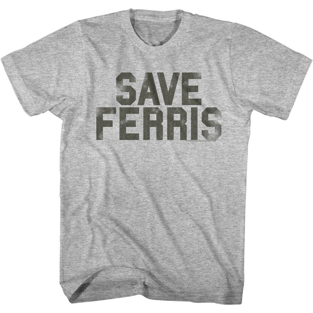 Ferris Bueller T-shirt SAVE FERRIS Faded Men's Graphic Shirt Broderick ...