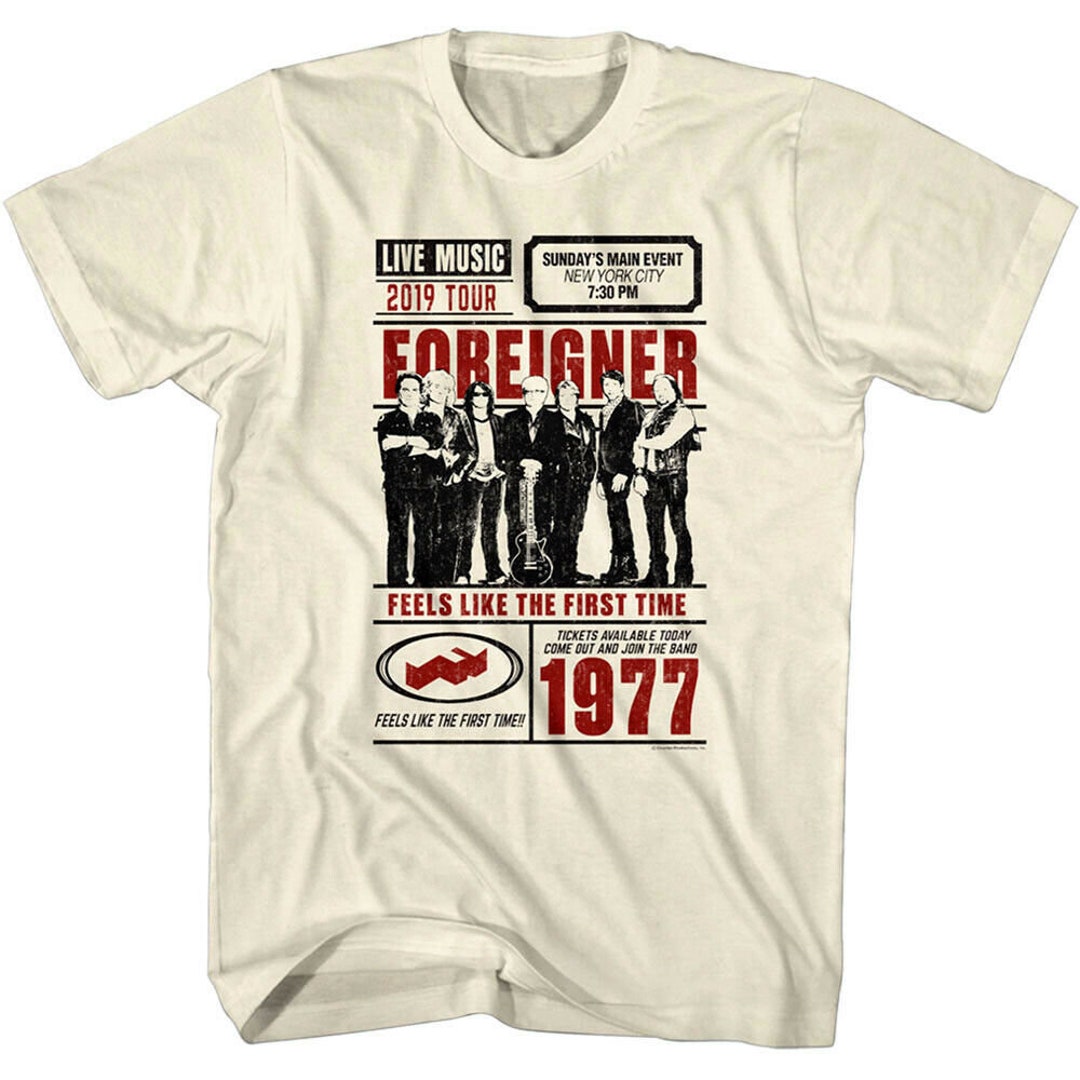 Foreigner Band Men's T-shirt Feels Like the First Time Tour Poster ...