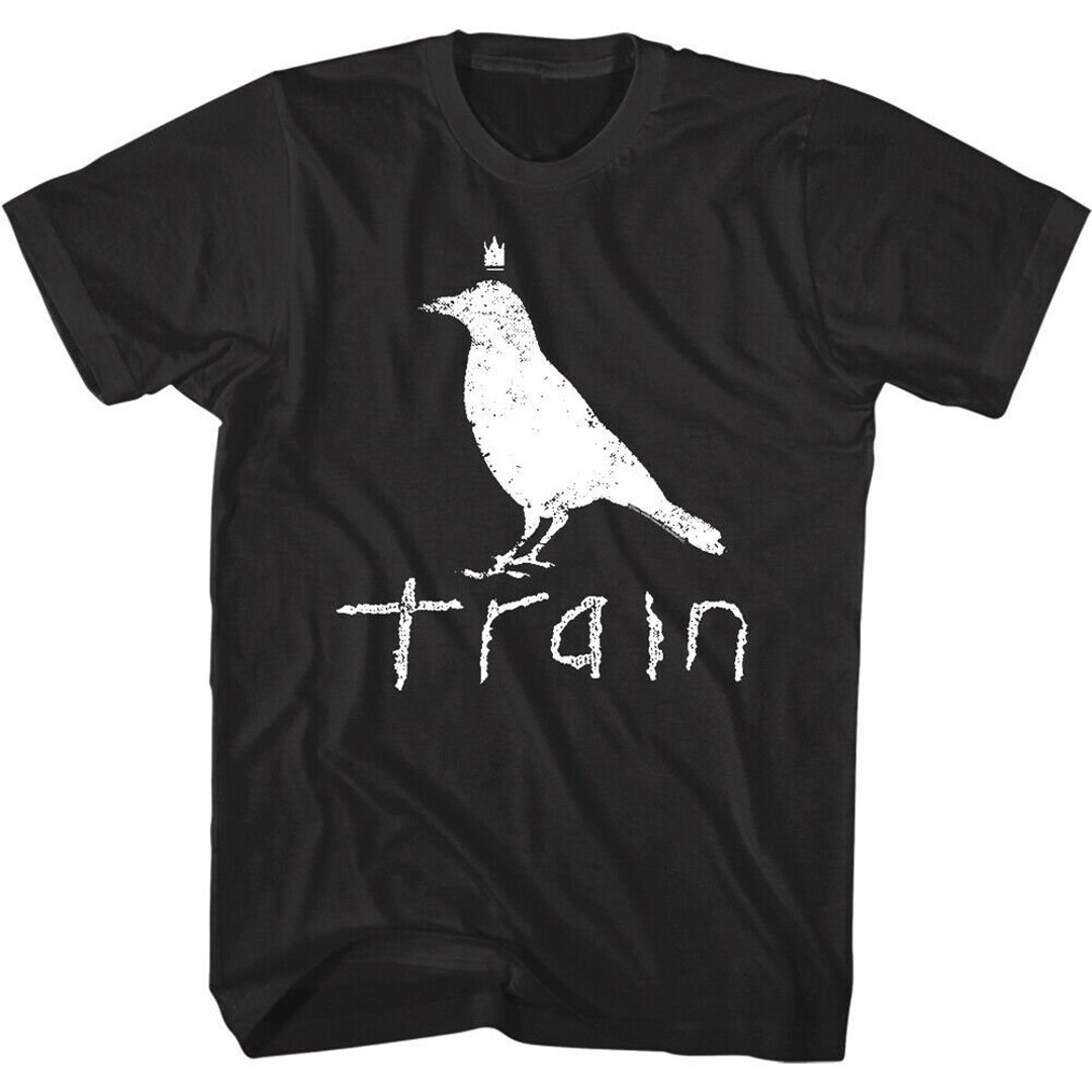 Train Men's T-shirt Chalkboard Crow Logo Black Graphic Tee Alt Rock ...