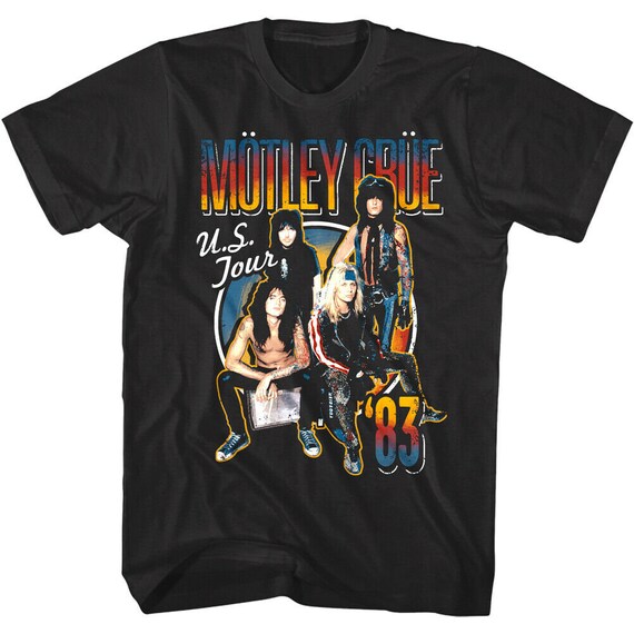 Motley Crue Men s Shirt 1983 US Tour Cover Graphic Tee American Heavy Metal Band Concert Merch Vintage Rock Music T Shirt Gift For Him
