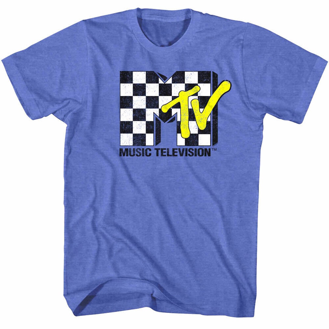 MTV Old School Logo Tshirt Checkered Flag Mens Shirt 80s TV Merch - Etsy