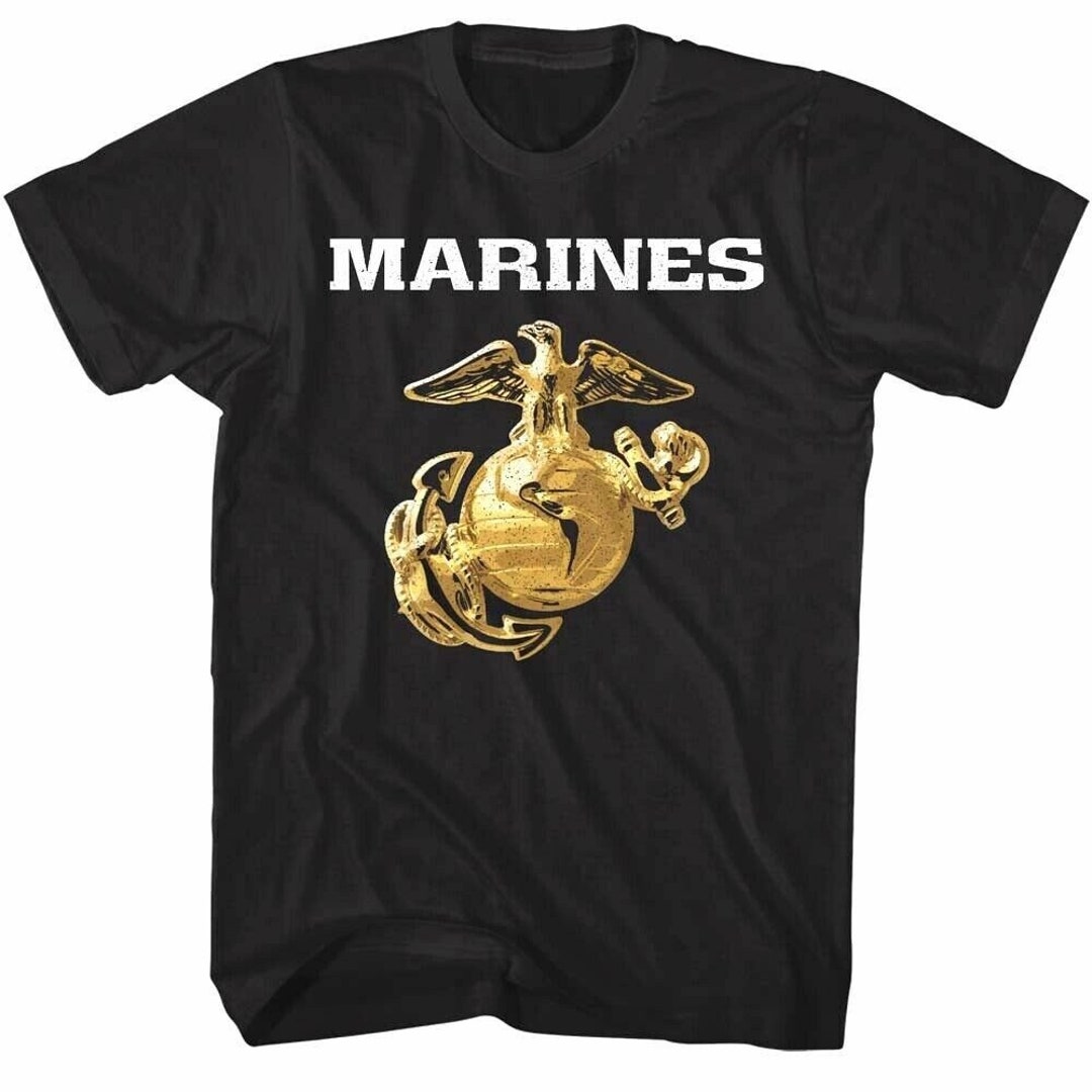USMC T-shirt Gold Enlisted Emblem Eagle Globe Graphic Tees - Etsy
