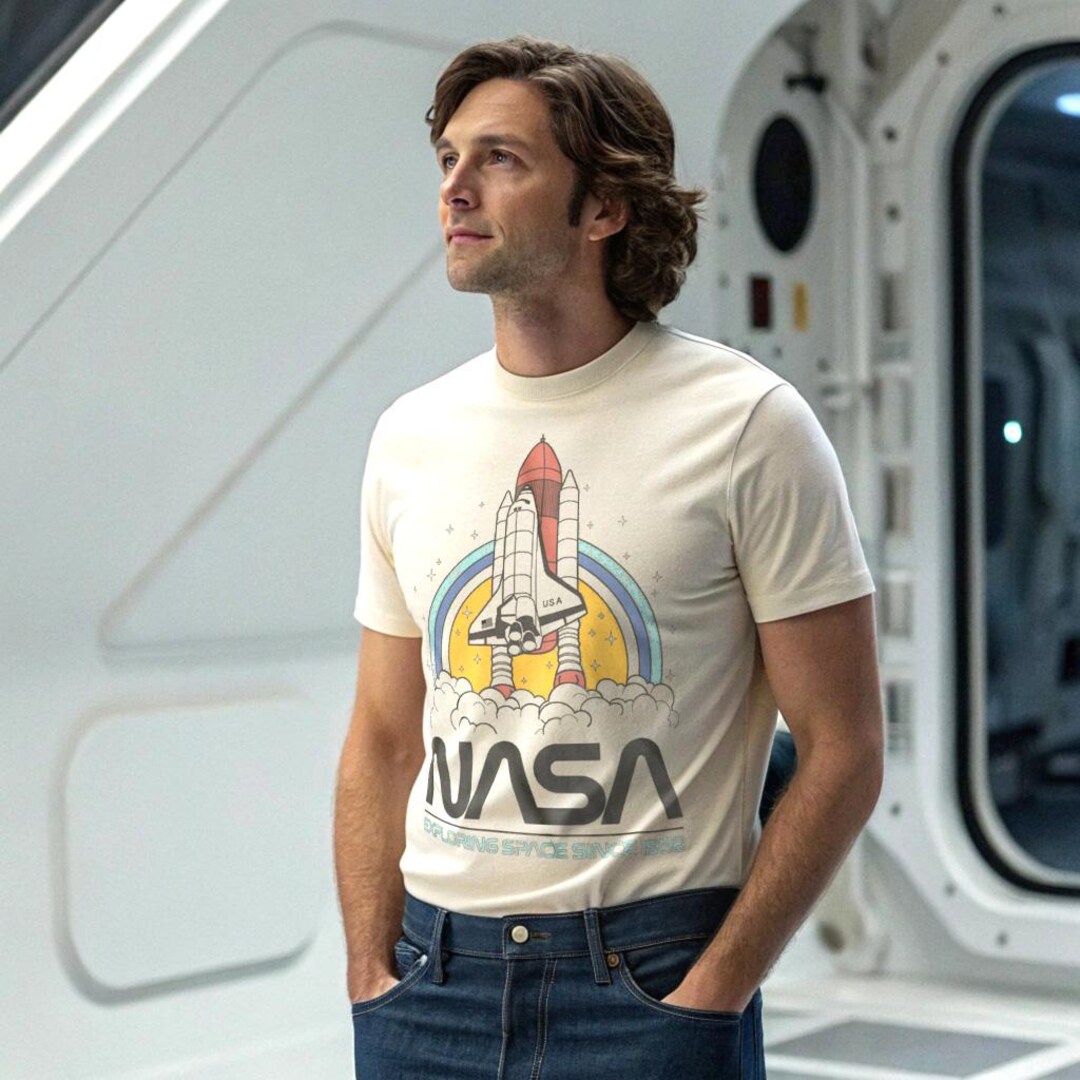 NASA Exploring Space Since 1958 Men's T Shirt Shuttle Rocket Shuttle ...