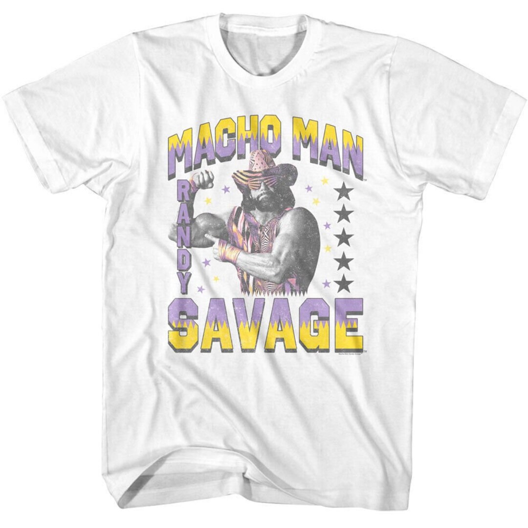 MACHO MAN T-shirt Wrestling Superstar Randy Savage Big and Tall Shirts ...