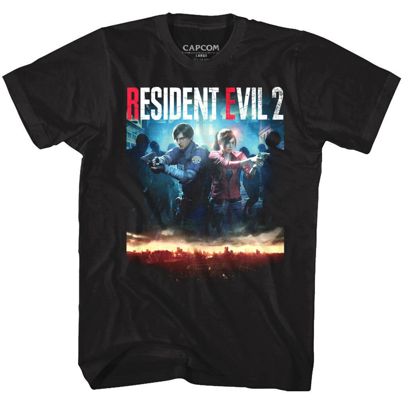 Resident Evil 2 Remake Men's T-shirt Game Cover Black T | Etsy
