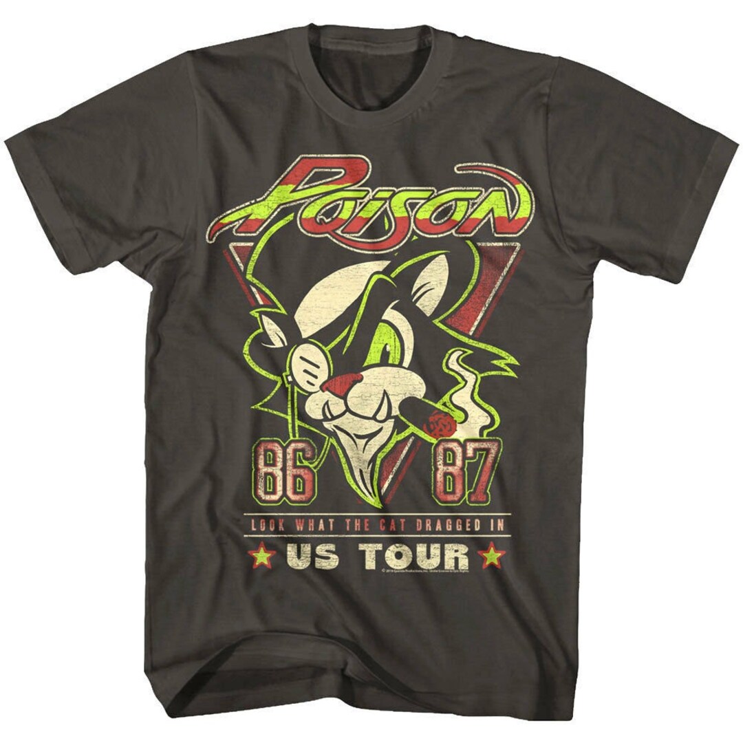 Poison Band T Shirt Look What the Cat Dragged in 86-87' US Tour Tees - Etsy