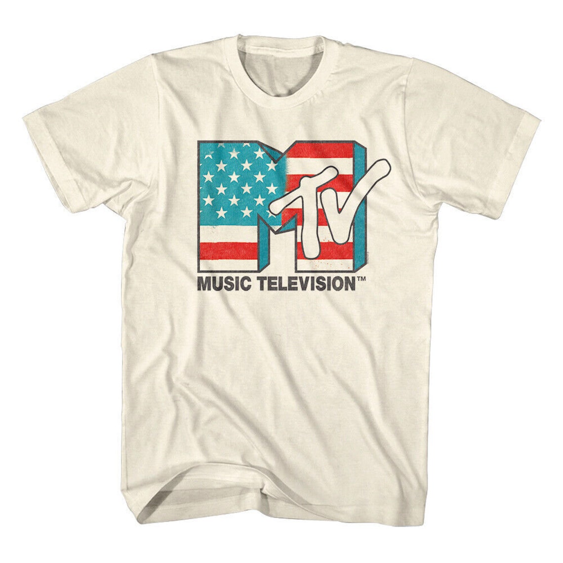MTV Star Spangled Logo T-shirt America Music Television Retro Logo ...