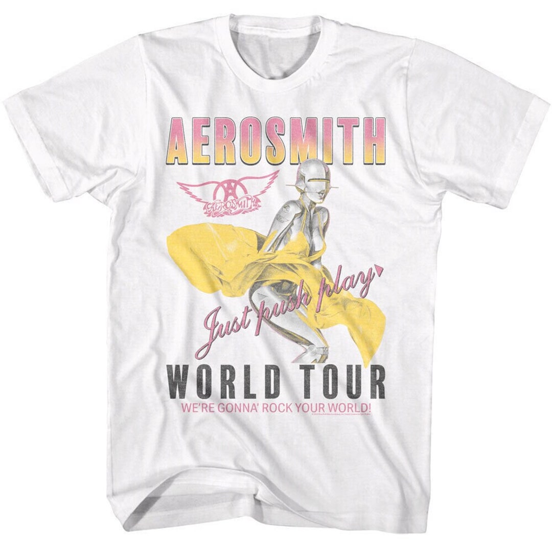 AEROSMITH World Tour Just Push Play T-shirt Rock Band Concert Merch - Etsy