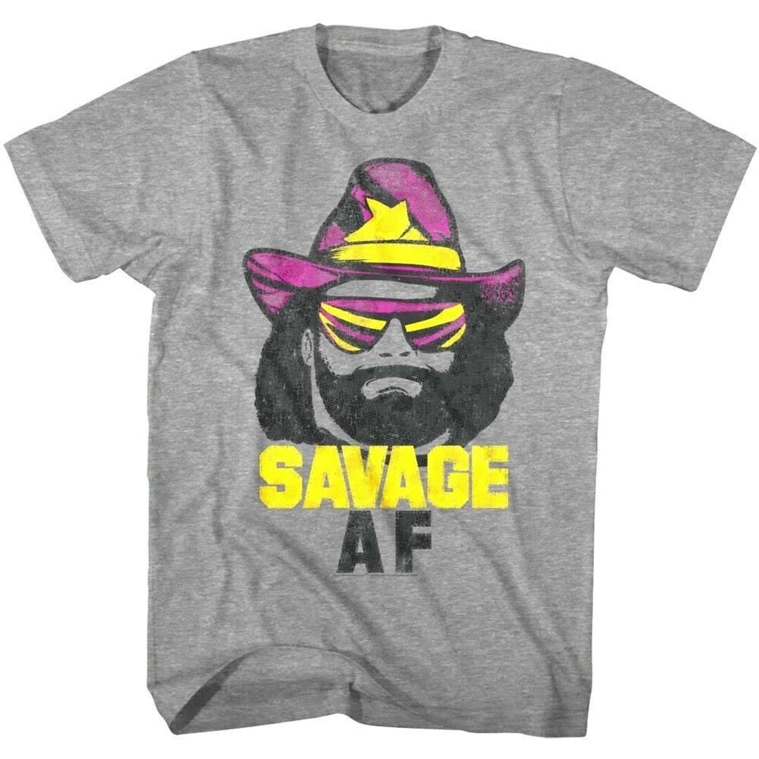 Macho Man Men's T-shirt Randy Savage AF Wrestling Tee WWE Shop Champion ...