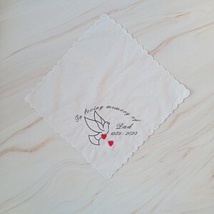 In Loving Memory Handkerchief, Personalised Memorial Handkerchief ...