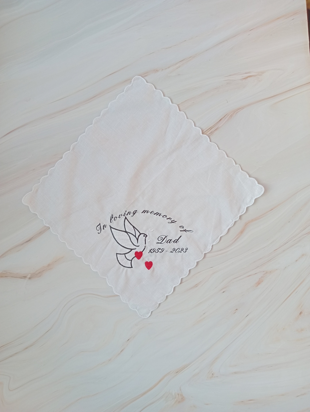 In Loving Memory Handkerchief, Personalised Memorial Handkerchief ...