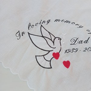 In Loving Memory Handkerchief, Personalised Memorial Handkerchief ...