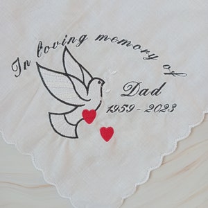 In Loving Memory Handkerchief, Personalised Memorial Handkerchief ...