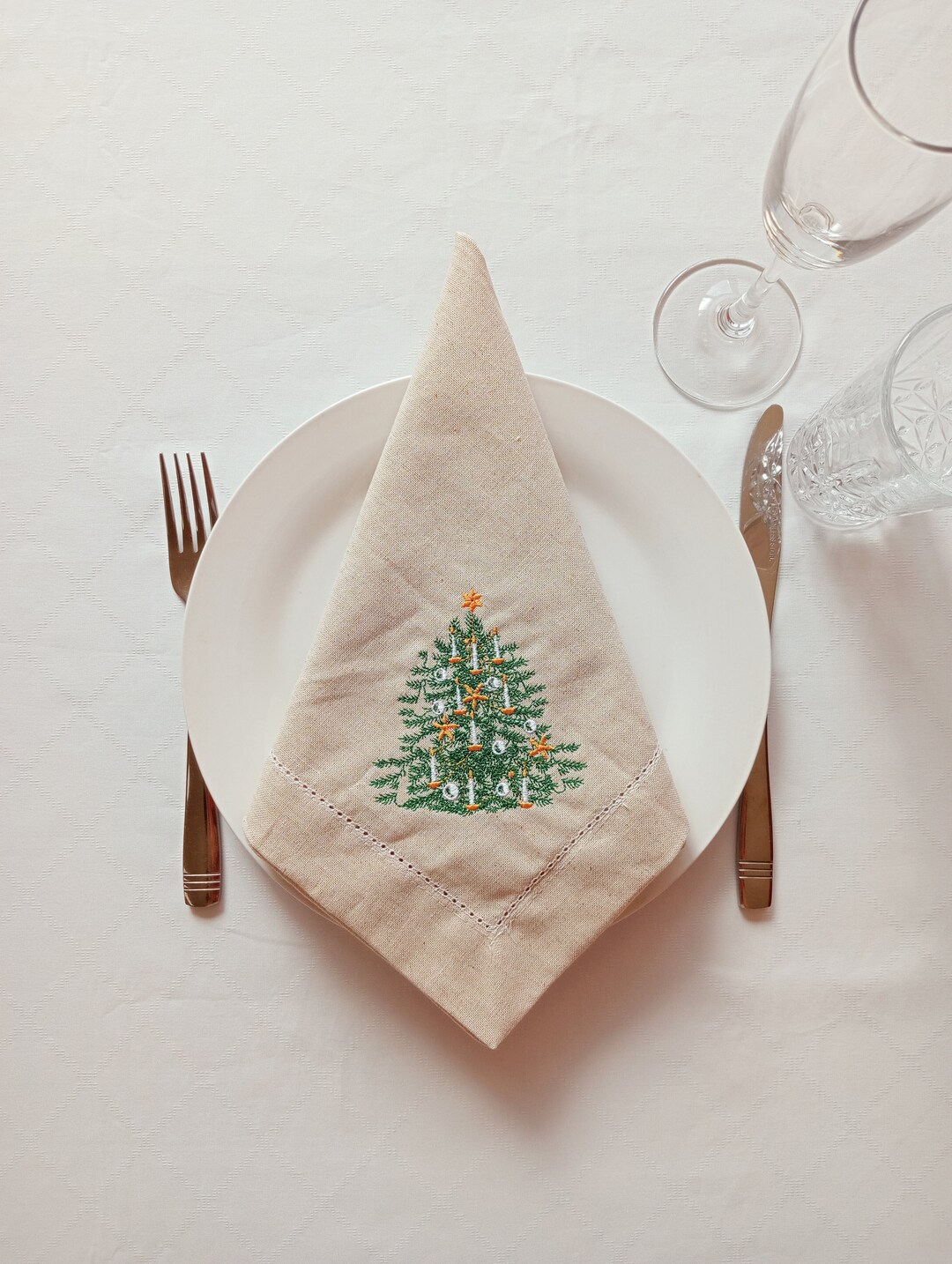 Christmas Napkins, Christmas Tree Cotton Napkins Set of 2-4-6-8-12 ...