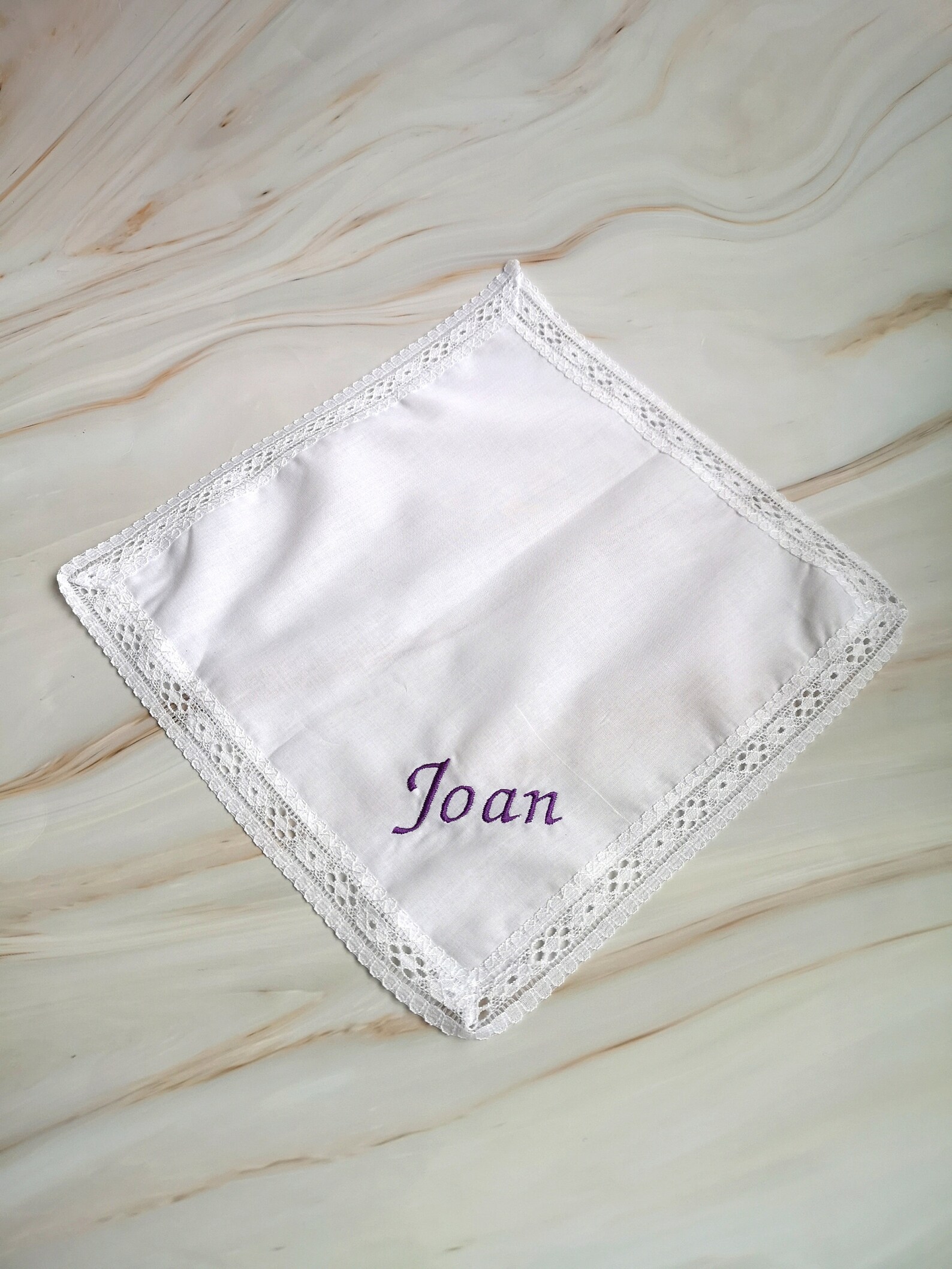 Personalised Embroidered Name or Initials Wedding Handkerchief, Custom ...