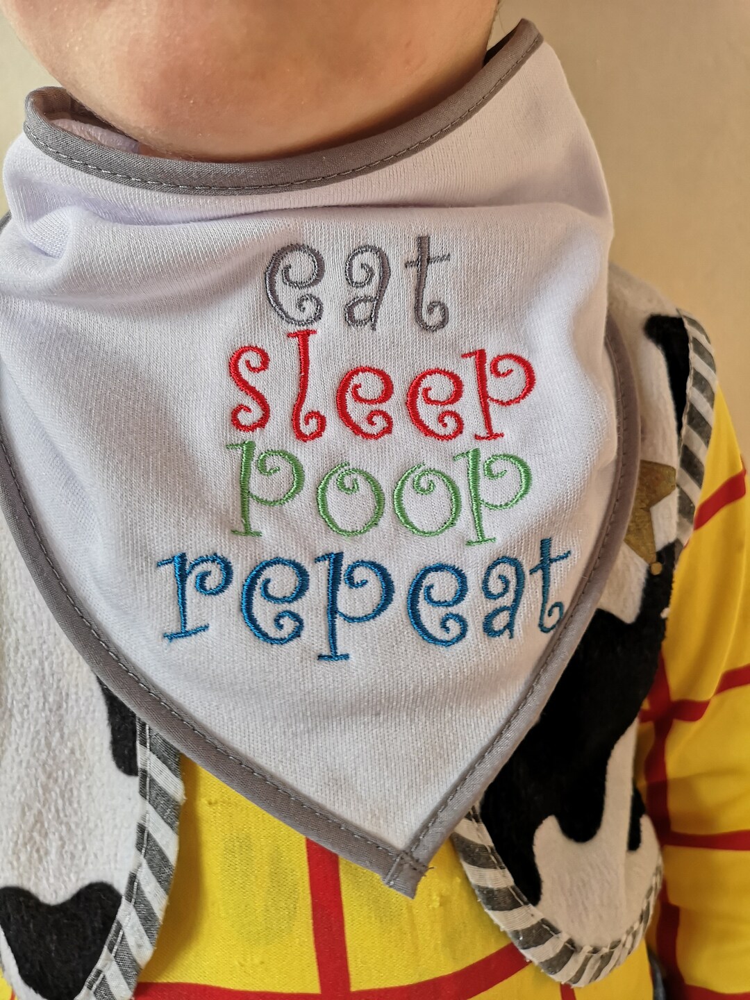 Eat, Sleep, Poop, Repeat Baby Bib, Embroidered Baby Bib - Etsy