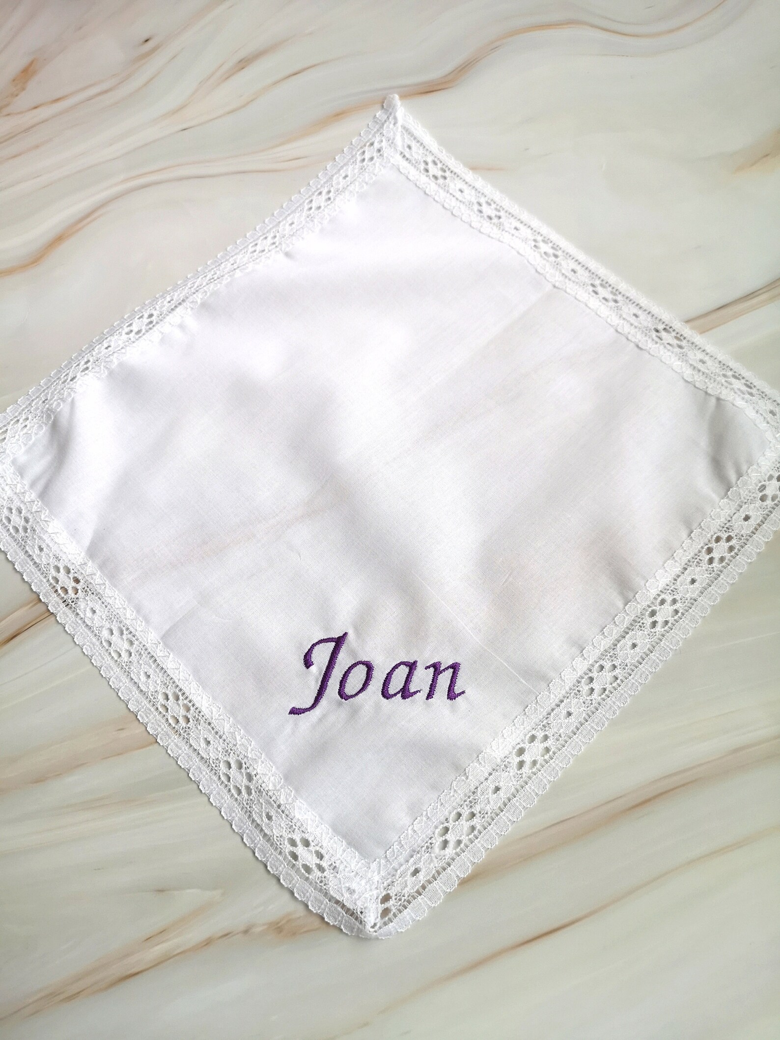 Personalised Embroidered Wedding Handkerchief: Cotton Hanky With Name ...