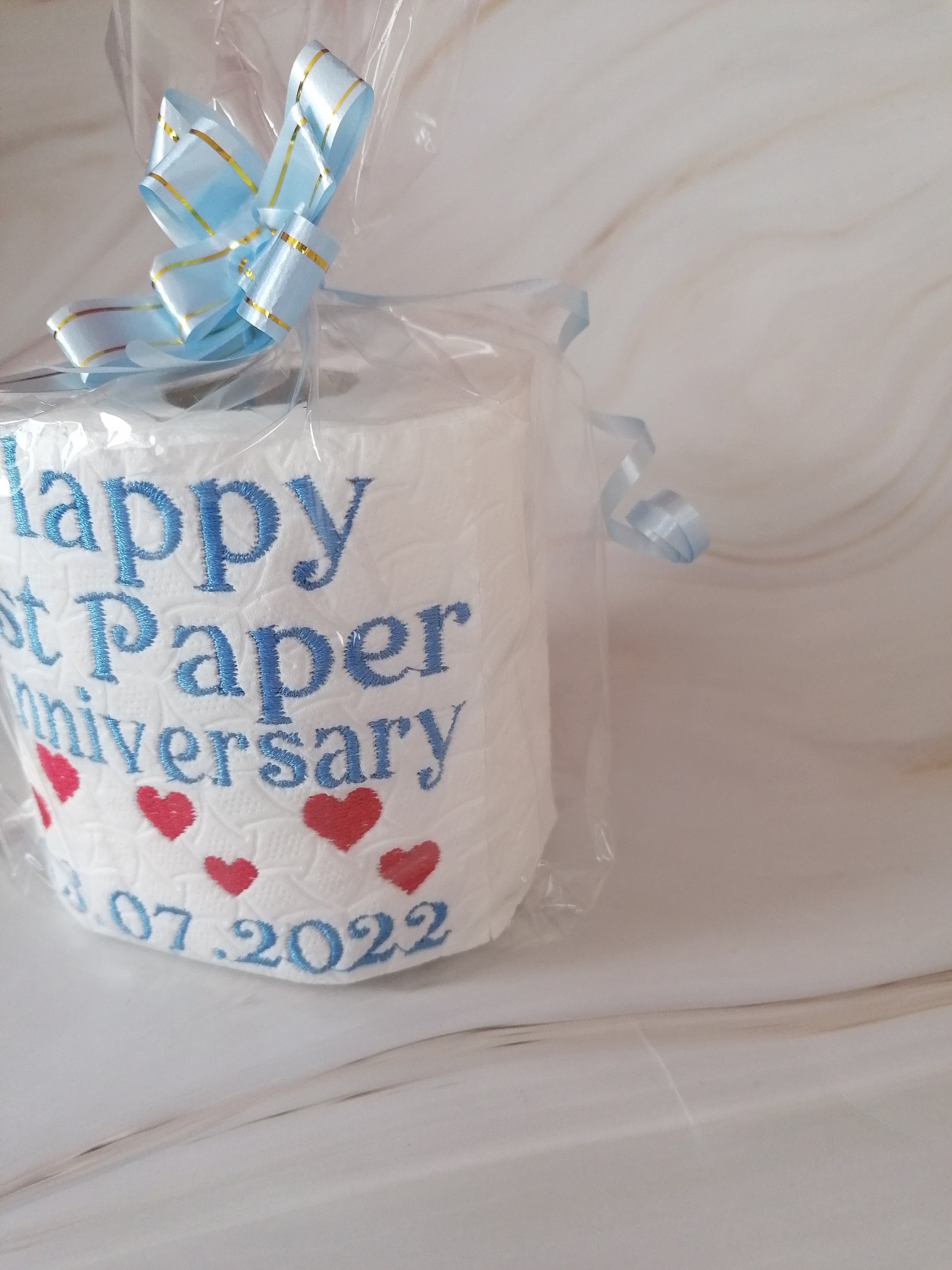 1st Paper Anniversary Gift, Novelty Gift, Embroider Toilet Paper, First ...