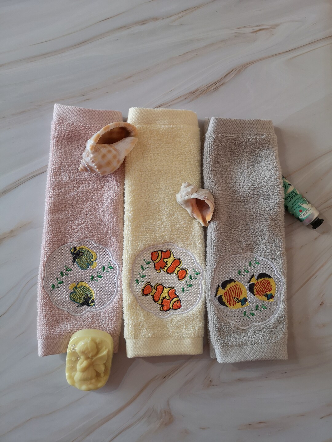 Fish Face Towels Set, Aquarium Fish Face Towels, Bathroom Accessories ...
