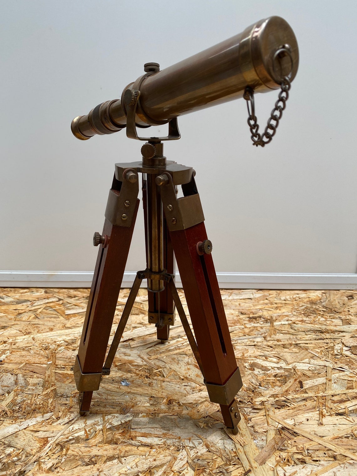 Antique Brass Marine Telescope With Collectible Wooden Tripod - Etsy
